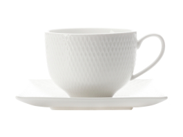 Maxwell & Williams White Basics Diamonds Square Cup & Saucer 220ml